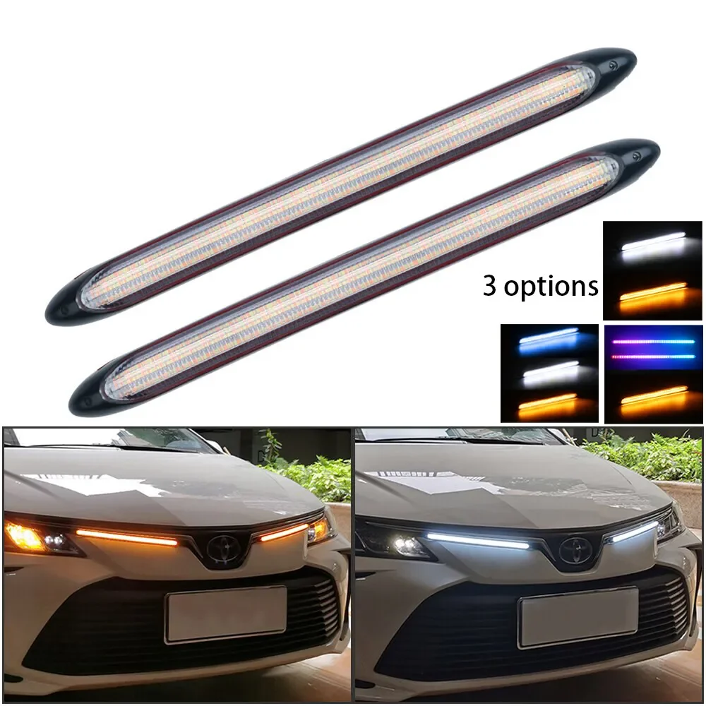 2Pcs-Led-Car-DRL-Daytime-Running-Lights-Waterproof-Auto-Headlight ...