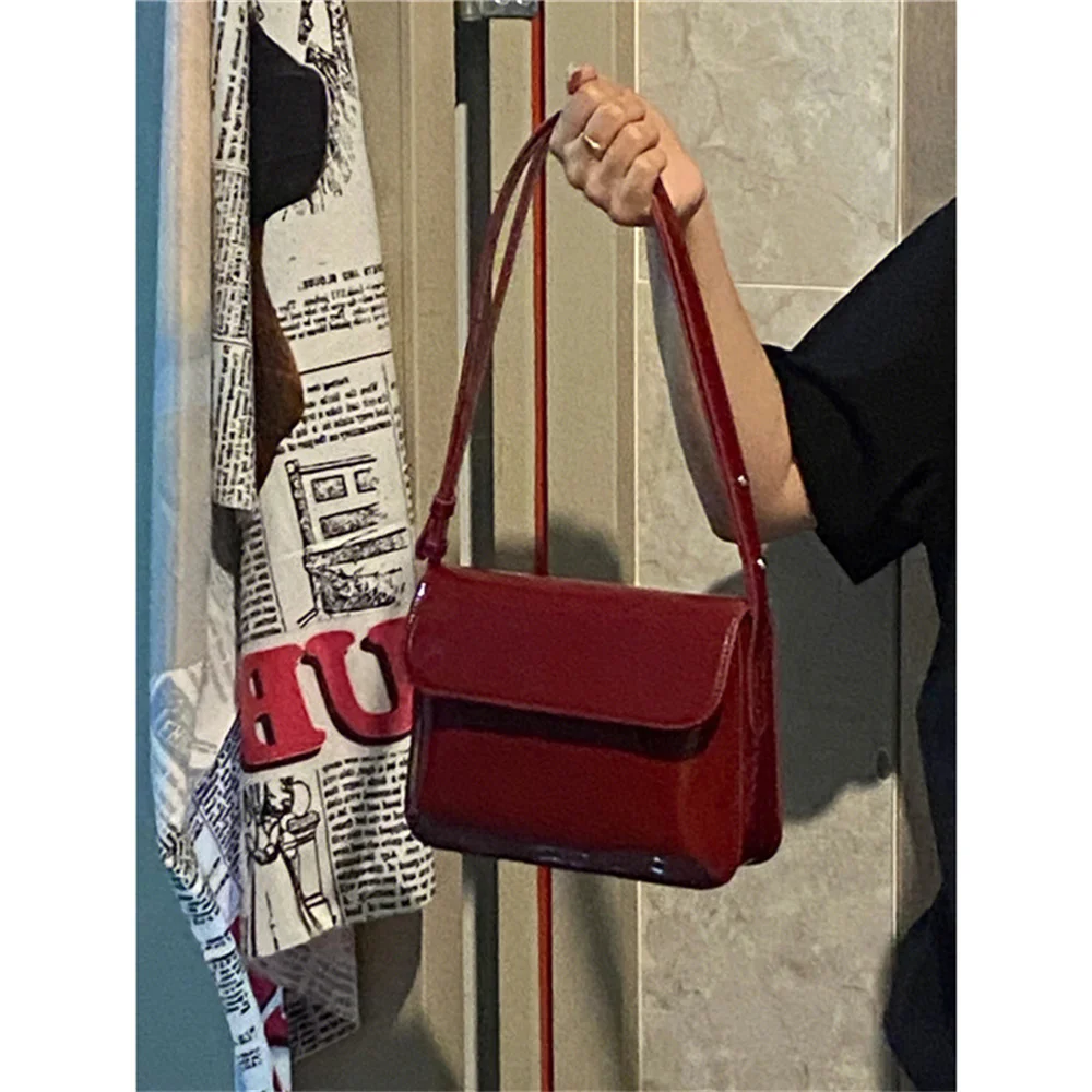 Retro-Patent-Leather-Shoulder-Bag-For-Women-Luxury-Flap-Crossbody-Bag ...