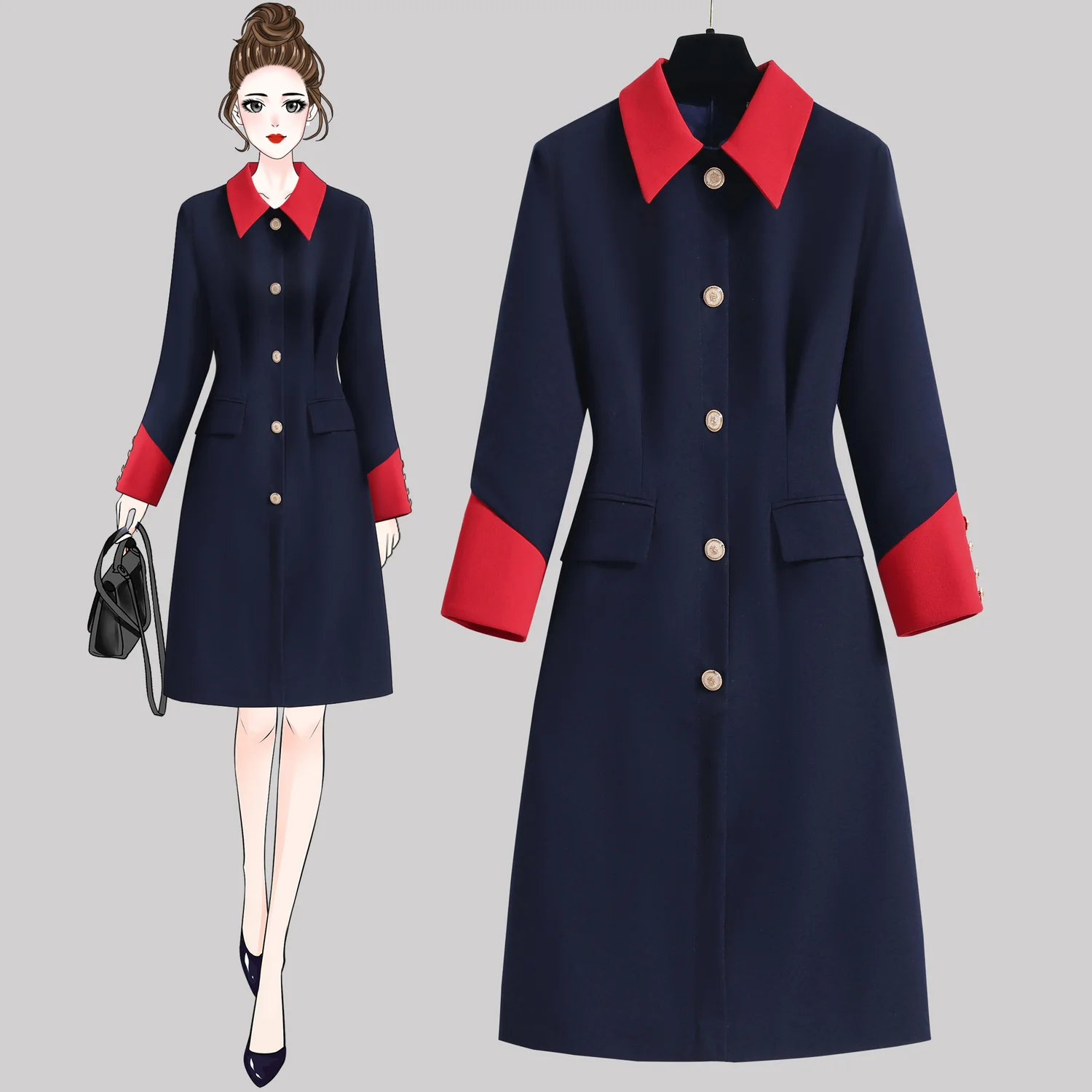 Stewardess-Uniform-Spring-Professional-Suit-High-end-Dress-Elegant-Work ...