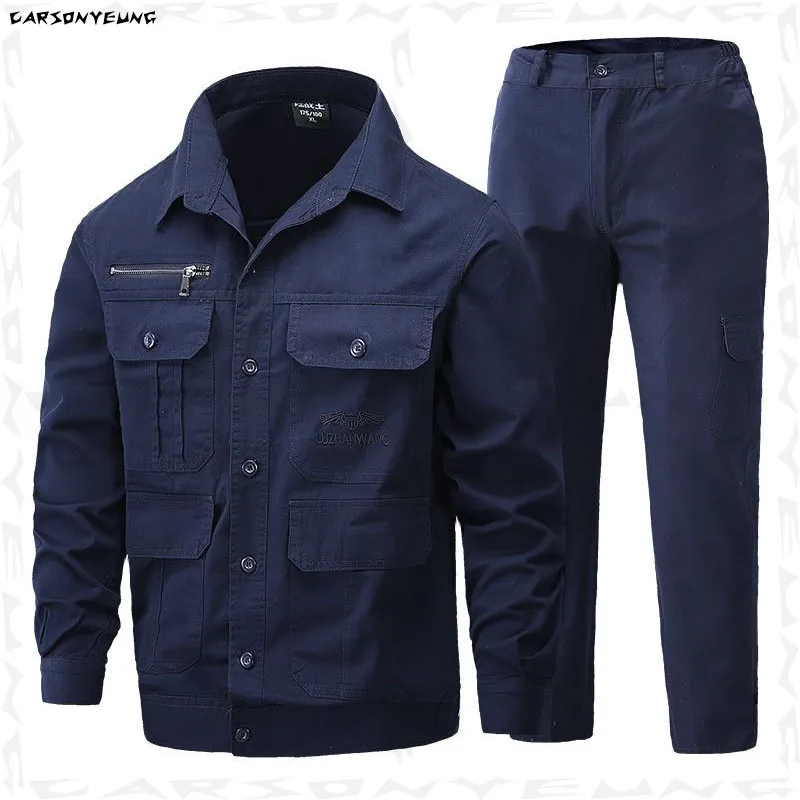 Men-s-Sets-Cotton-Navy-Blue-Military-Uniform-Overalls-Suit-Male-Summer ...