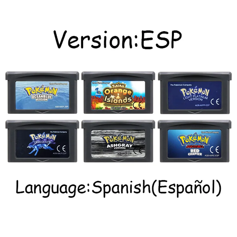 GBA-Game-Cartridge-32-Bit-Video-Game-Console-Card-Pokemon-AshGray ...
