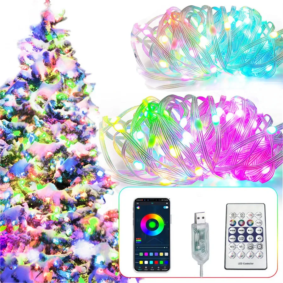40M 400LED RGB Smart Fairy String Light Bluetooth App Controlled Fairy ...