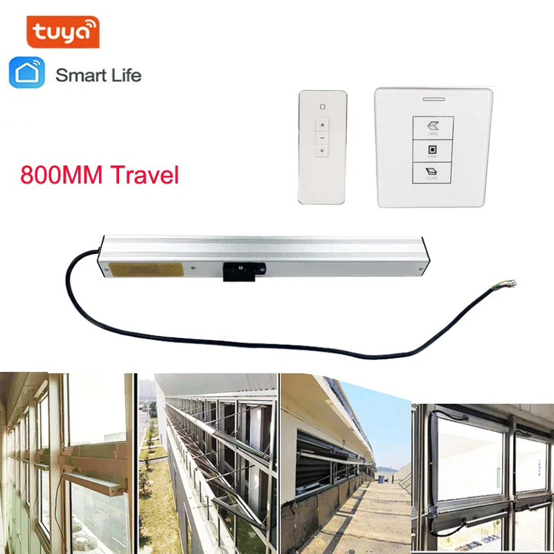 800mm Smart Home Use Remote Control Electric Aluminum Window Opener 24v ...