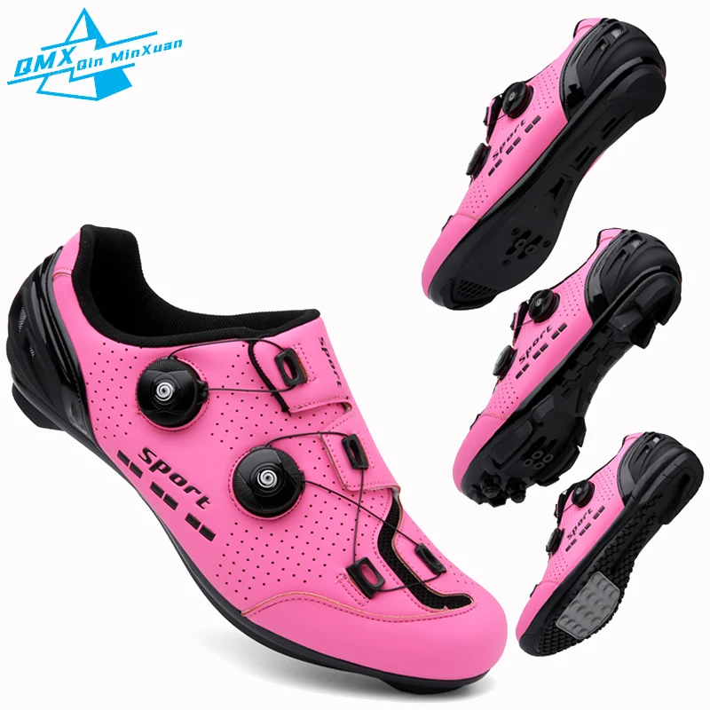 Men-Cycling-Shoes-Road-Bike-Women-Pink-Racing-Bike-Self-Locking-Speed-Bicycle-Sneakers-Flat ...