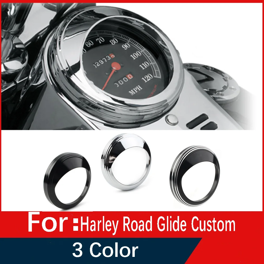 Chrome-Black-Motorcycle-Speedometer-Trim-Bezel-Ring-Visor-Cover-For ...