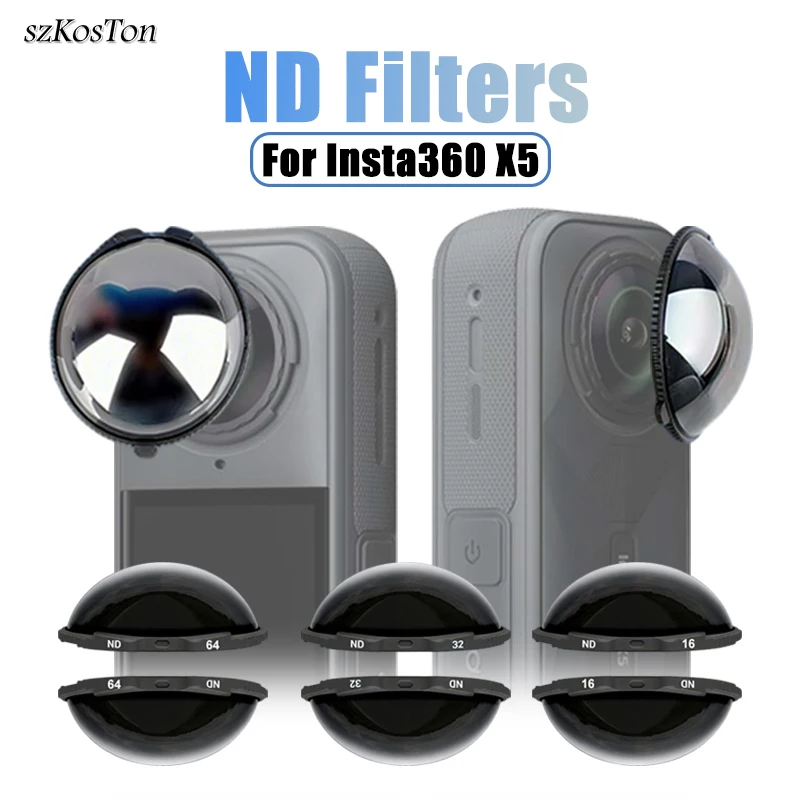 For Insta360 X5 ND Filter Kit Optical Glass ND16/32/64 Anti-Glare ...