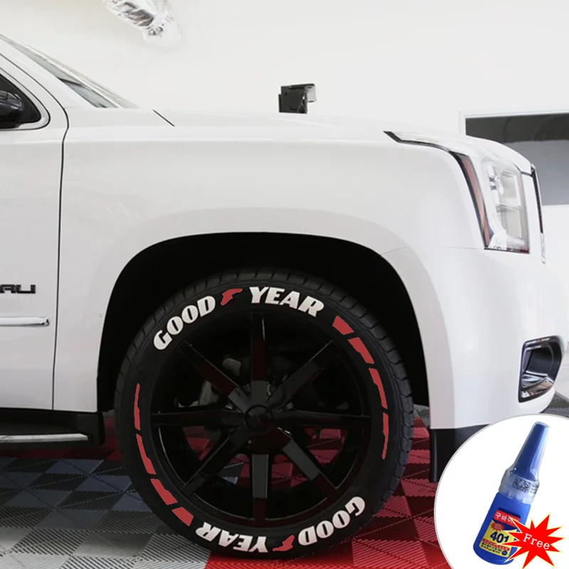 Car Tire Letter Stickers Car Tuning Universal Permanent Pvc Tire ...