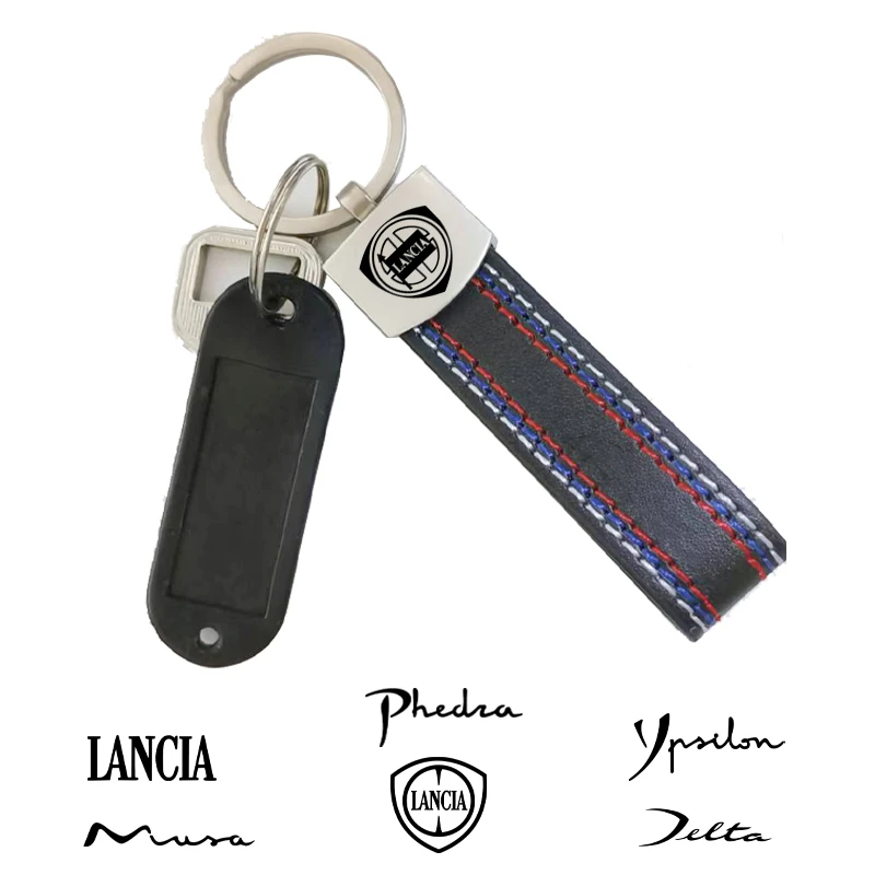 Leather Car Keychain Key Rings For Lancia Ypsilon Nuevo Delta Musa ...