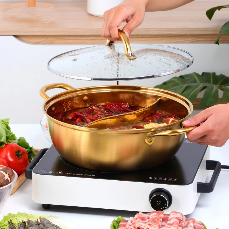 Chinese-Hot-Pot-Cookware-Hot-Pot-2-In-1-Stainless-Steel-Gold-Color ...