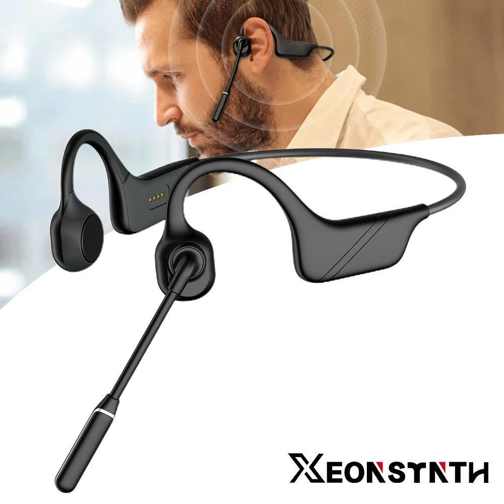 Bone-Conduction-Earphone-Open-Ear-Boom-Mic-Bluetooth-5-3-Wireless ...