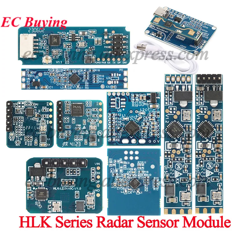 2Pcs-HLK-LD2410-LD2410B-LD2410C-LD2450-LD1030-LD1020-LD2411-FMCW-MM ...