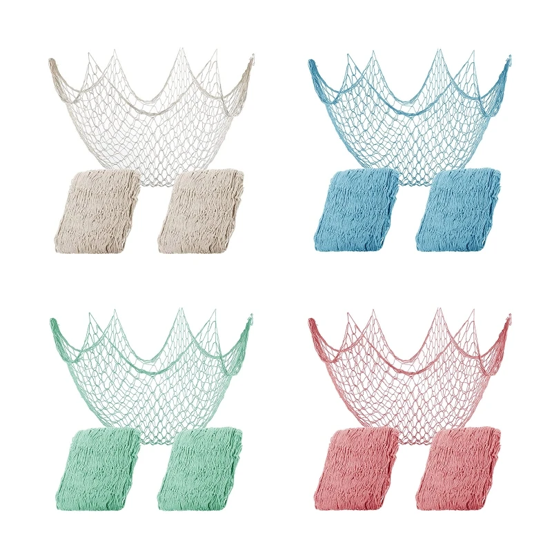 2-Pieces-Fish-Net-Decorative-39-4x78-7-Wall-Hanging-Fishnet-for-Mermaid ...