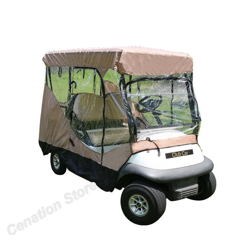 Black-Brown-4Seater-Golf-Cart-Rain-Curtain-Car-Cover-Anti-dust ...