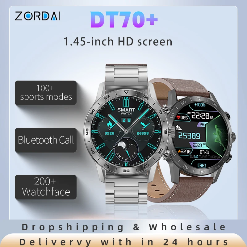 2024-DT70-Plus-Smart-Watch-Stainless-Steel-Business-Fitness-Wristwatch ...
