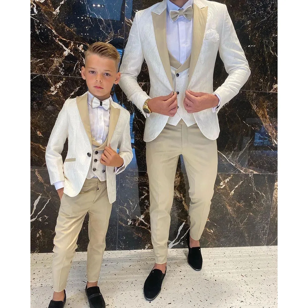 Newest Pattern Father and Son Men Suits Wedding Prom Groom Tuxedos ...