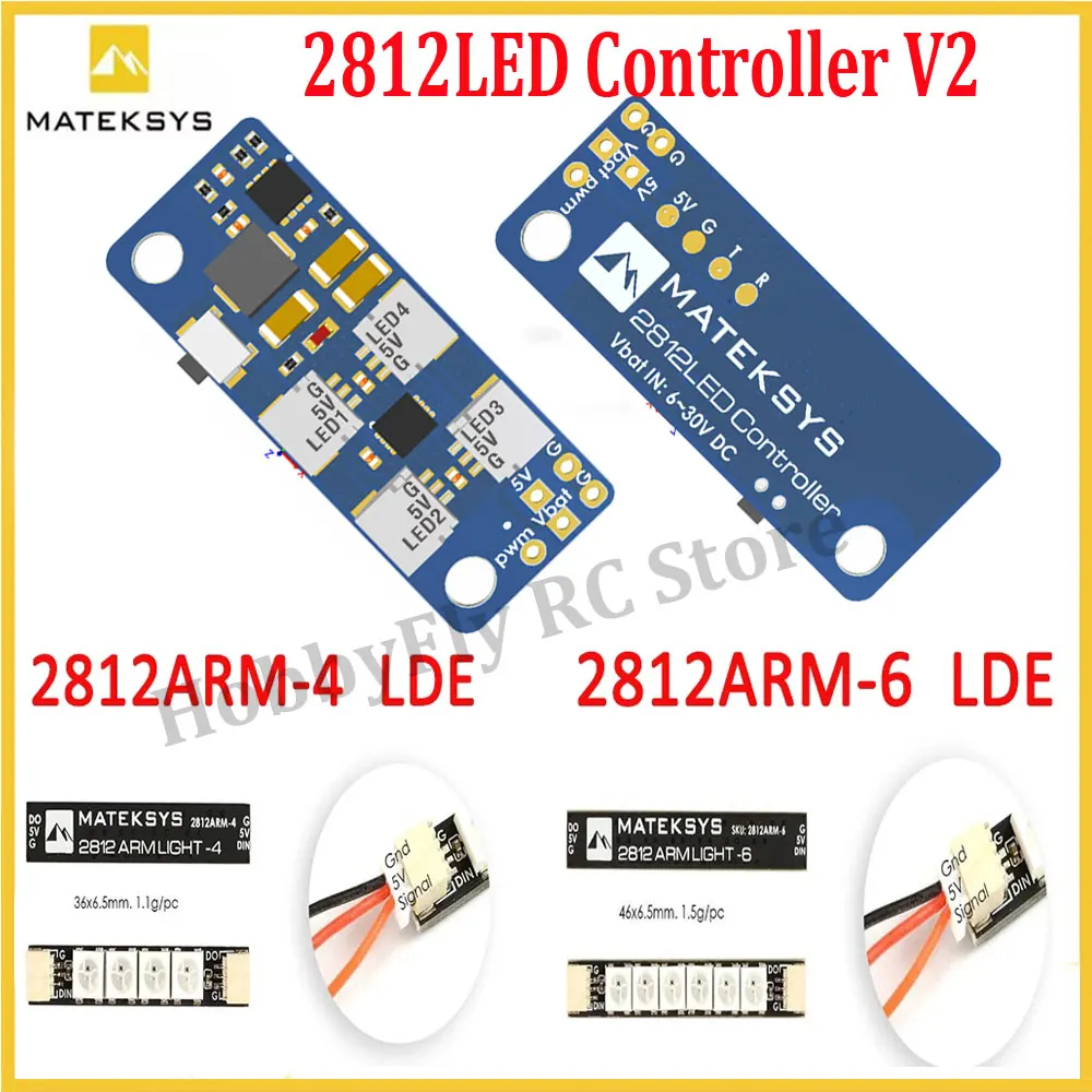 Matek-System-2812LED-Controller-V2-LED-Control-Module-2-6S-w-5V-BEC ...
