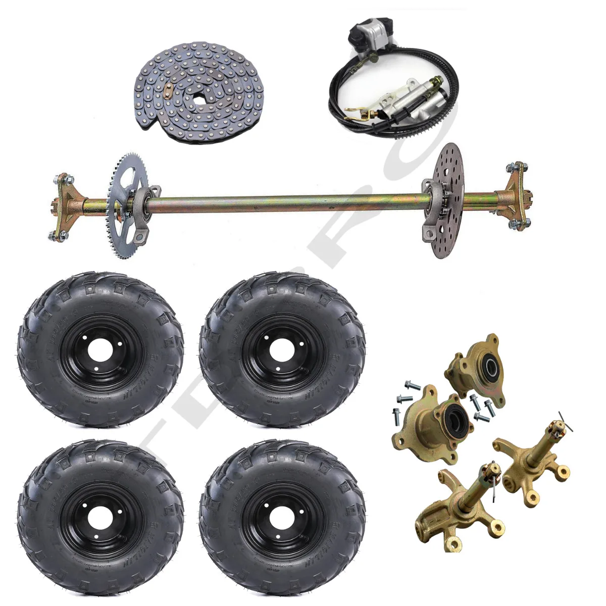 TDPRO-Go-Kart-Rear-Axle-Assembly-Kit-4-10-6-Wheels-Hubs-Rear-Tire-Tyre ...