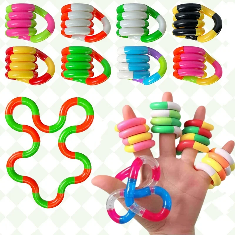 2Pcs Rainbow Circle Tangle Rope Twist Fidget Toy - Sensory Autism ...