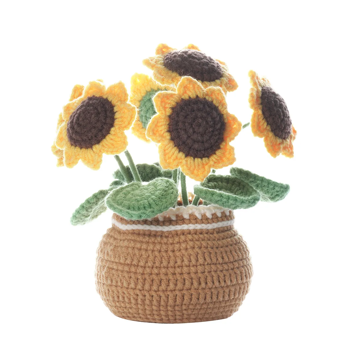Handmade Sunflower Plant Potted Crochet Knitting Kit Wool Yarn Thread handmade-sunflower-plant-potted-crochet-knitting-kit-wool-yarn-thread