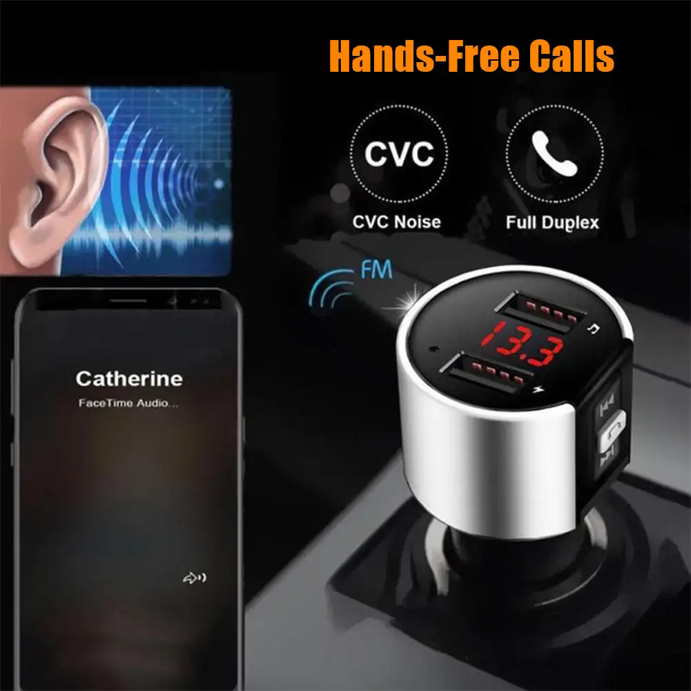 Bluetooth-compatible-FM-Transmitter-Audio-Aux-Modulator-Dual-USB-Fast ...