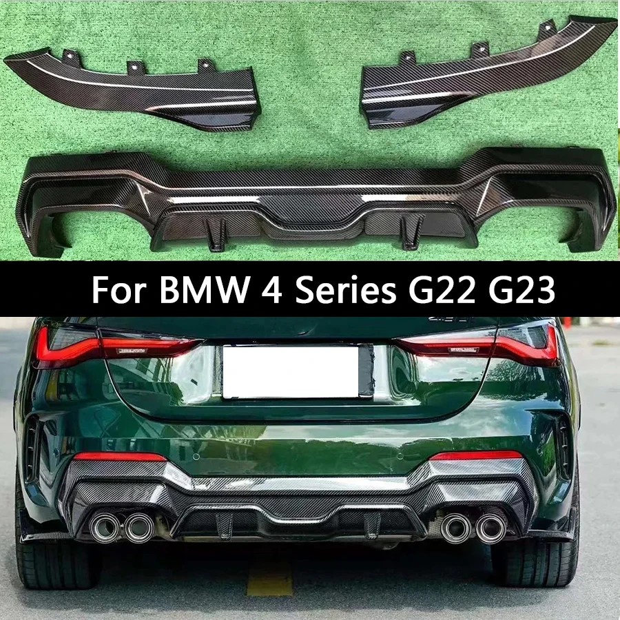 For-BMW-4-Series-G22-G23-430-425-Carbon-Fiber-Back-lip-Car-Rear-Bumper ...