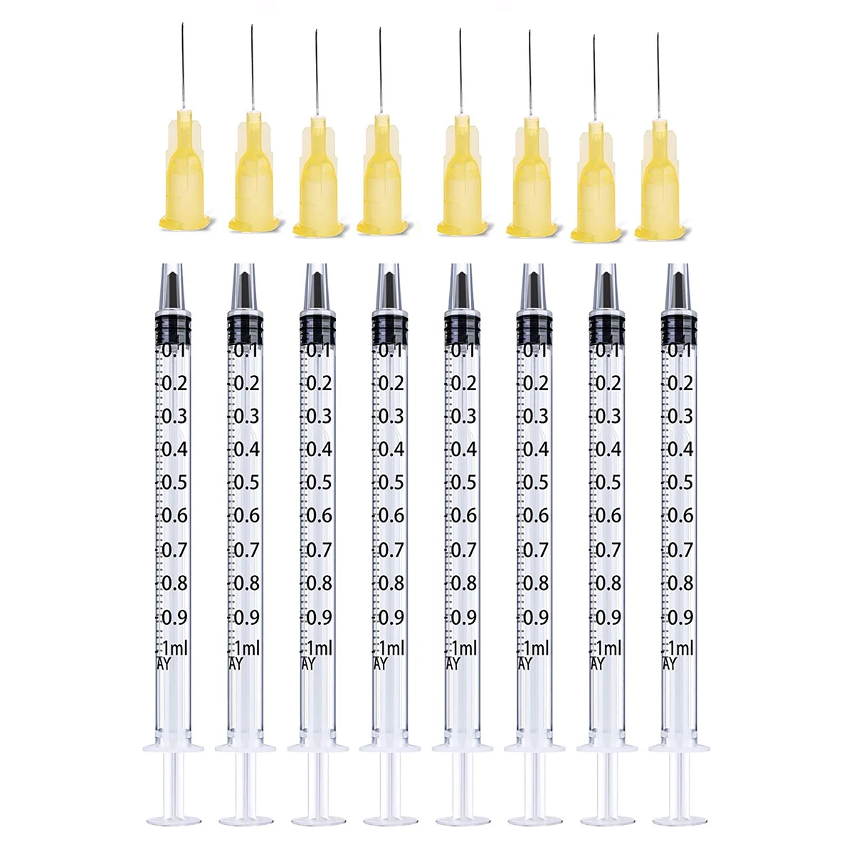 1ml Syringes + 30G 13MM Injection Needles Drawing Needles Injection Tool Sharp Pointed Needles ...