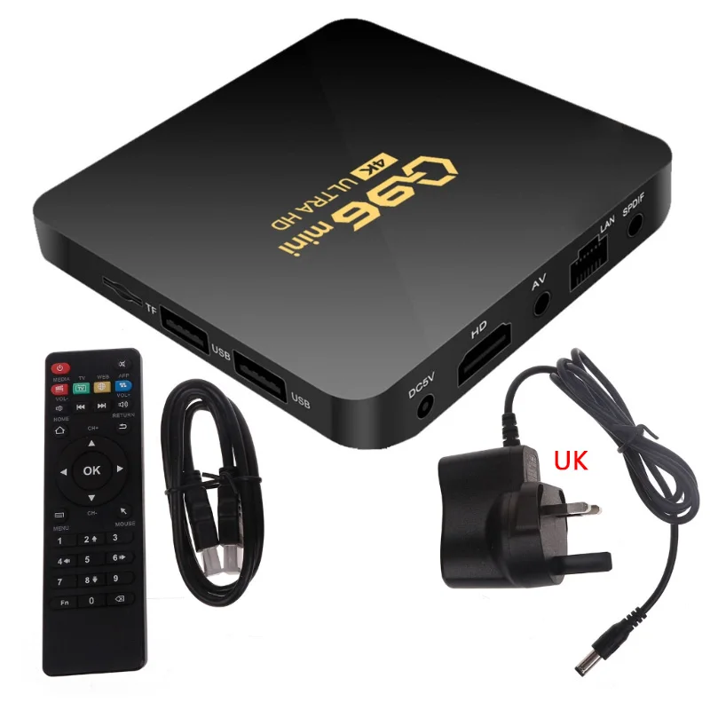 Q96 TV Set-top Box 2.4G WIFI HD4K kotak TV mendukung Amlogic S905L Quad ...