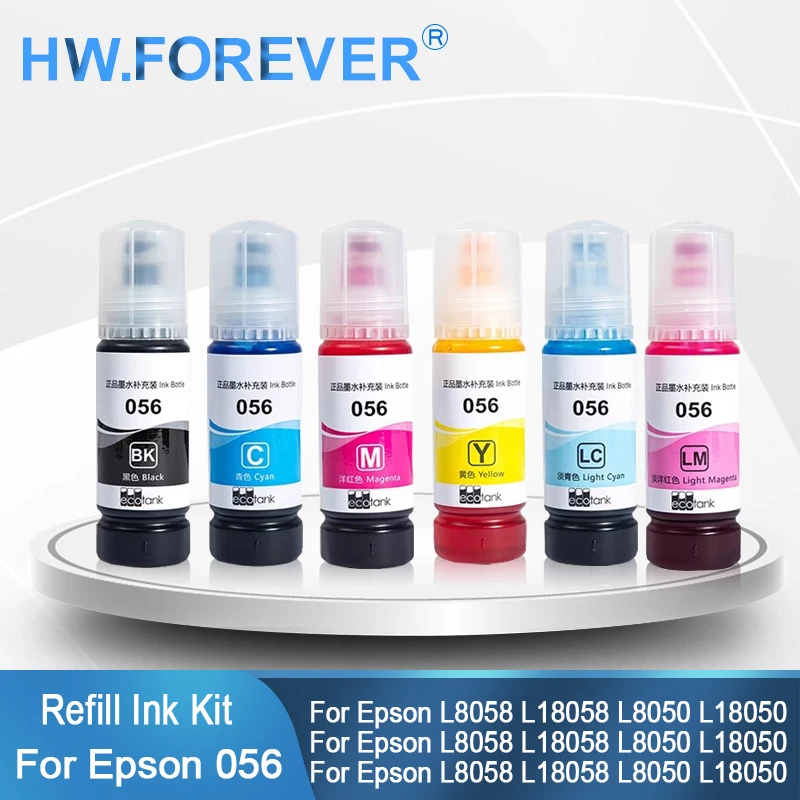For Epson Original 056 057 Refill Ink Kit For Epson L8058 L18058 L8050 ...