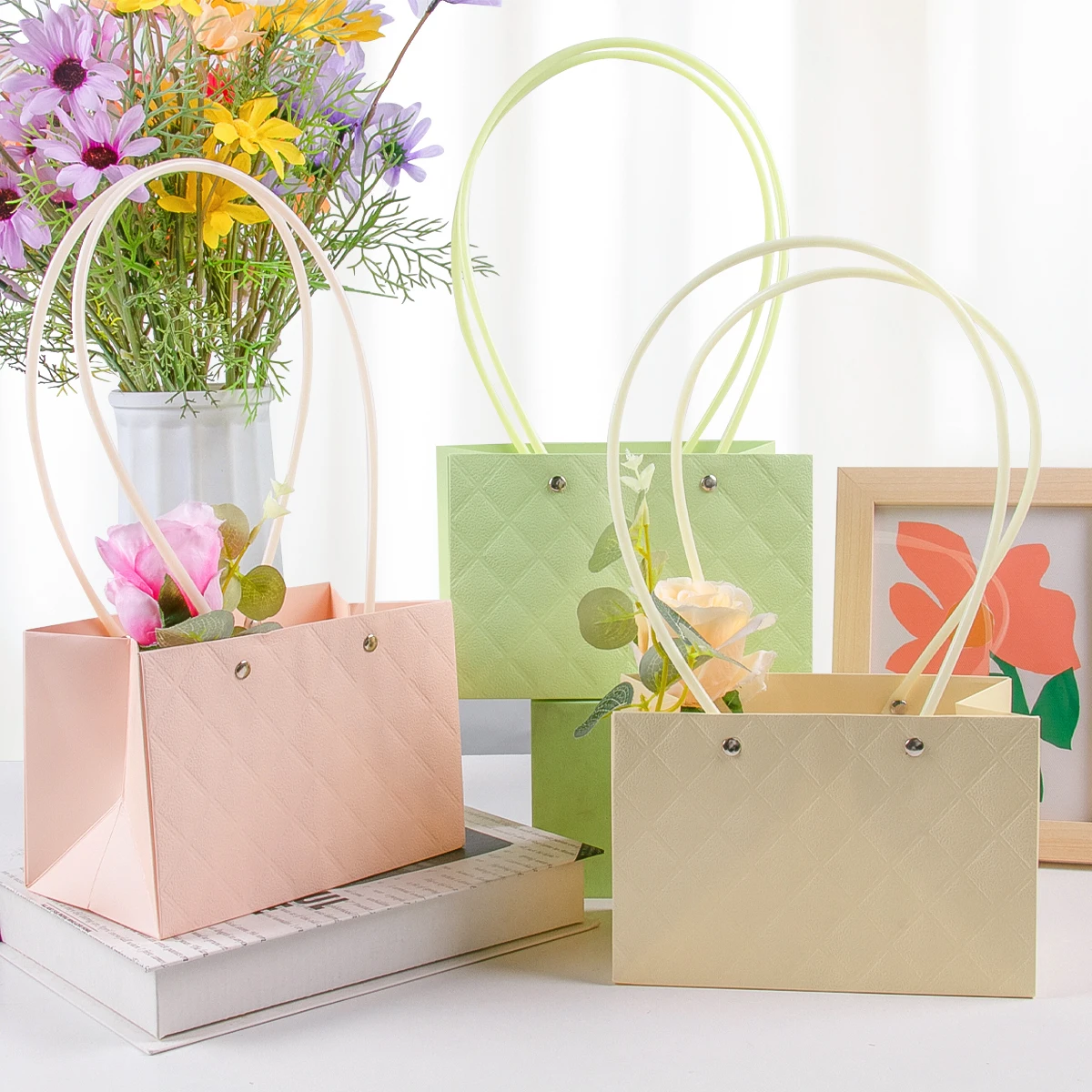 Portable-Flower-Gift-Box-Paper-Flower-Packaging-Bag-with-Handle-DIY ...
