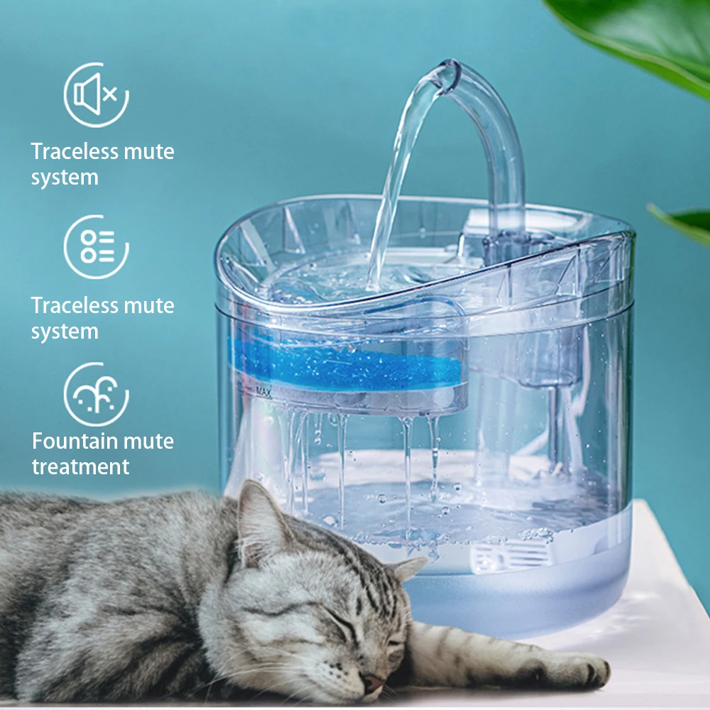 2L-Pet-Cat-Dog-Drinker-Activated-Fountian-Filter-USB-Powered-Automatic ...