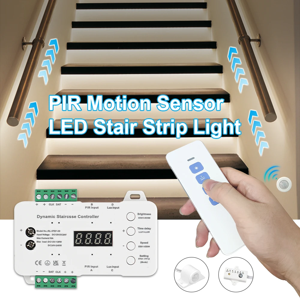 Upgraded-Motion-Sensor-Control-Stair-Light-Controller-with-Remote ...