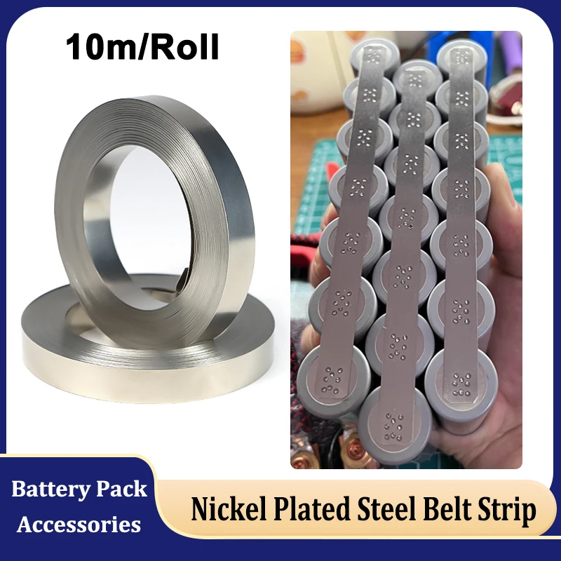 10m/Roll 18650 21700 Li-ion Battery Nickel Plated Strip Connector 0.1/0 ...
