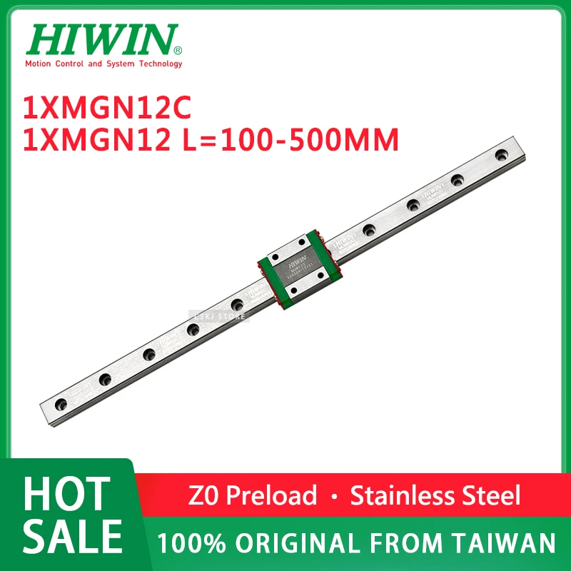HIWIN MGN12 Rail 100 150 200 250 300 350 400 450 500mm Linear Guide ...