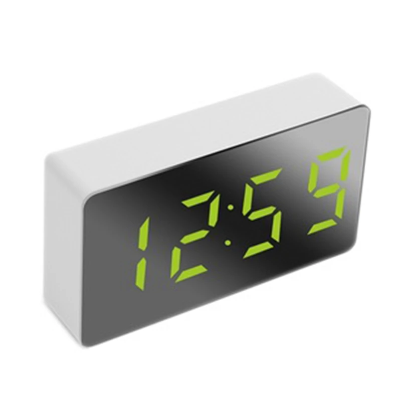 Mini-Desk-Alarm-Clock-Digital-Mirror-LED-Temperature-USB-Bedside-Table ...