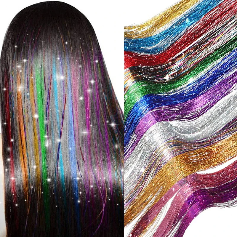 Sparkle Hair Tinsel Rainbow Colored Strands Girls Headwear Hairbinge ...