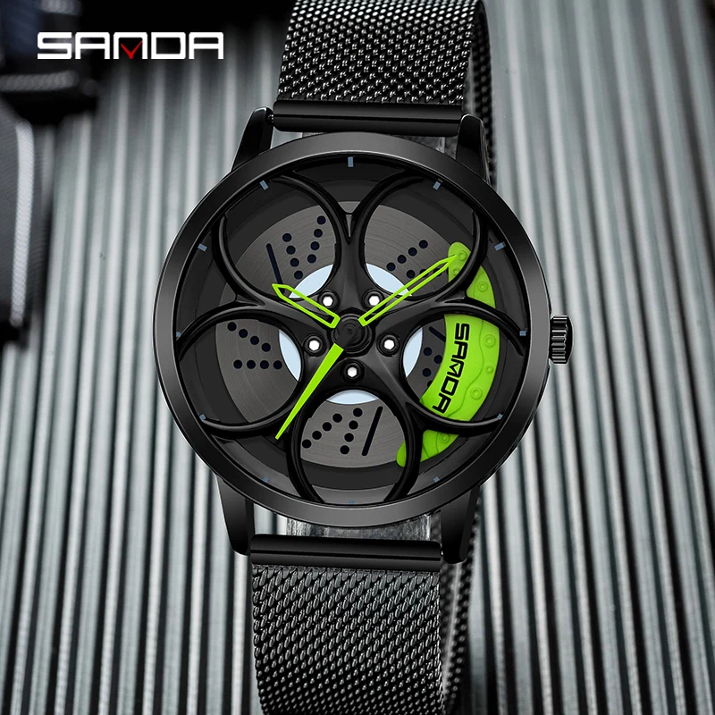 SANDA-P1070-Top-Brand-New-Model-Car-Wheel-Rim-Hub-Watches-Men-Super ...