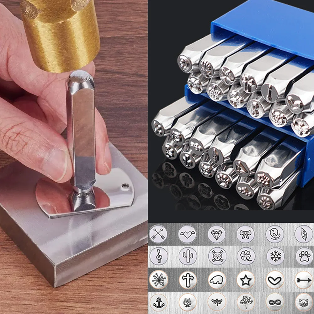 1-4-Leather-Punch-Stamp-55-Stainless-Steel-Print-Metal-Punching-Tools ...