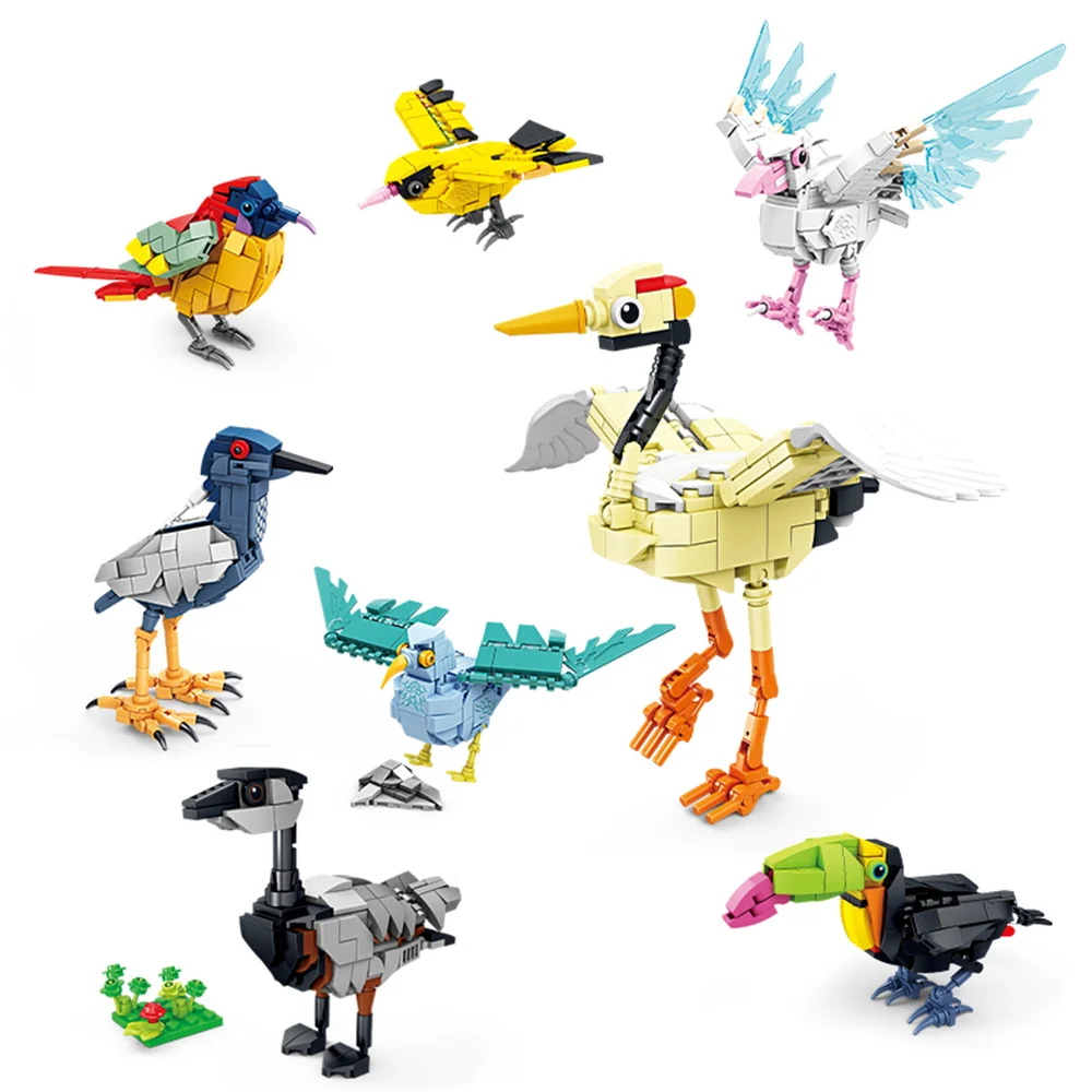 Cartoon-Animal-Building-Blocks-Peacock-Crane-Crow-Seagull-Oriole ...