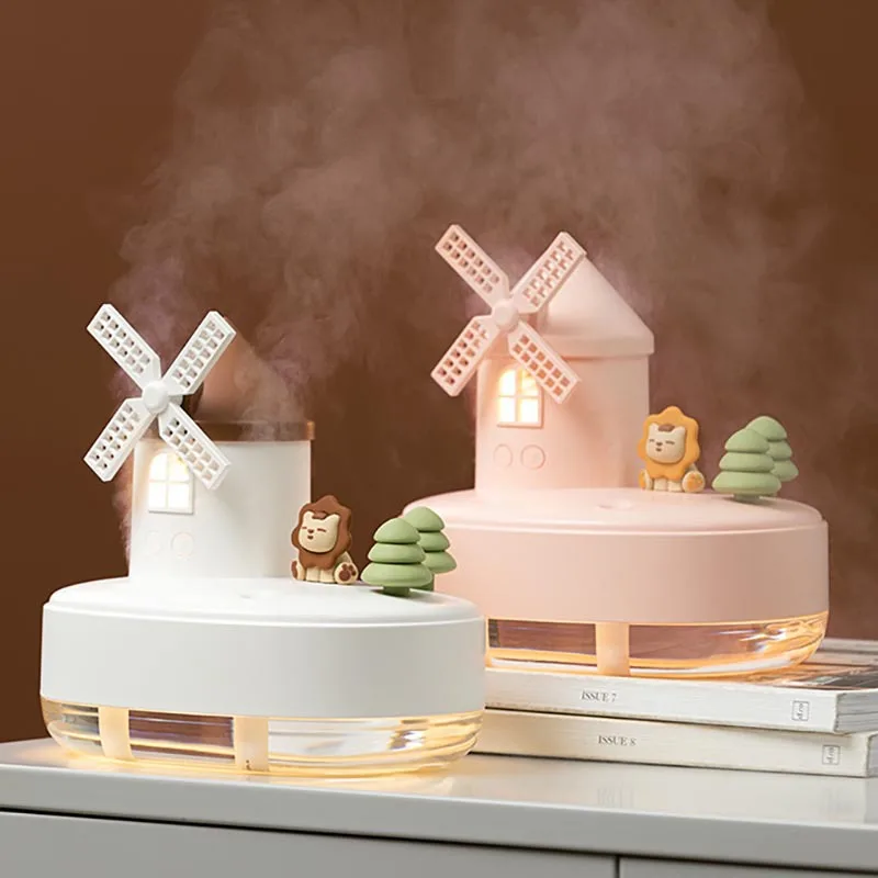 650ml-Windmill-Castle-Humidifier-Diffuser-USB-Double-Spray-Nozzle ...