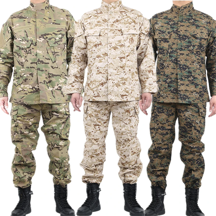 Uniforme Militar Dos Homens Roupas De Combate Tático Camisa Camuflagem ...