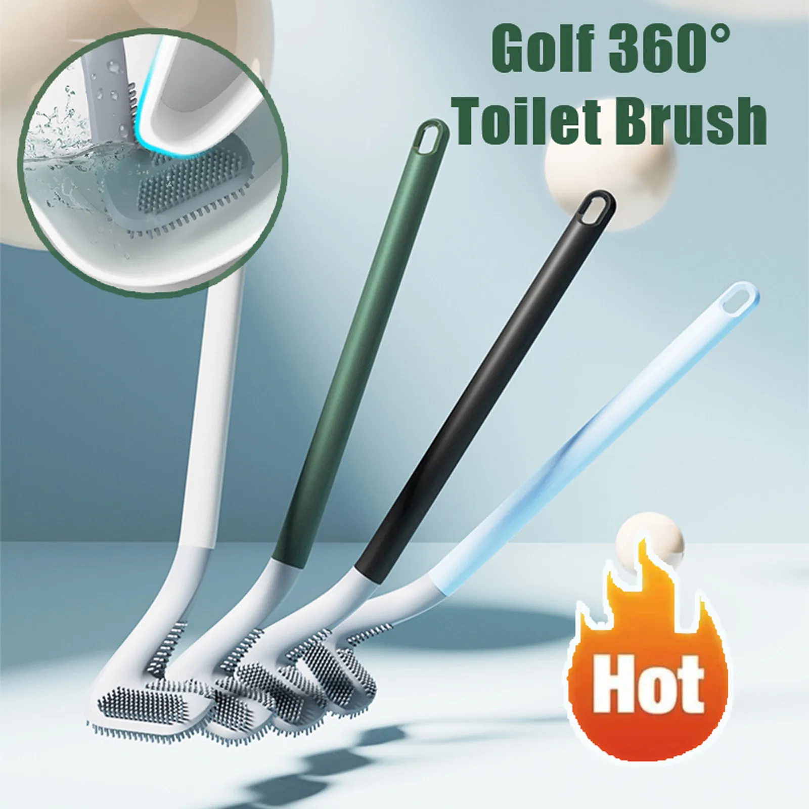1pc-Golf-Bendable-Silicone-Toilet-Brush-Flexible-Soft-Brush-Head-Long ...