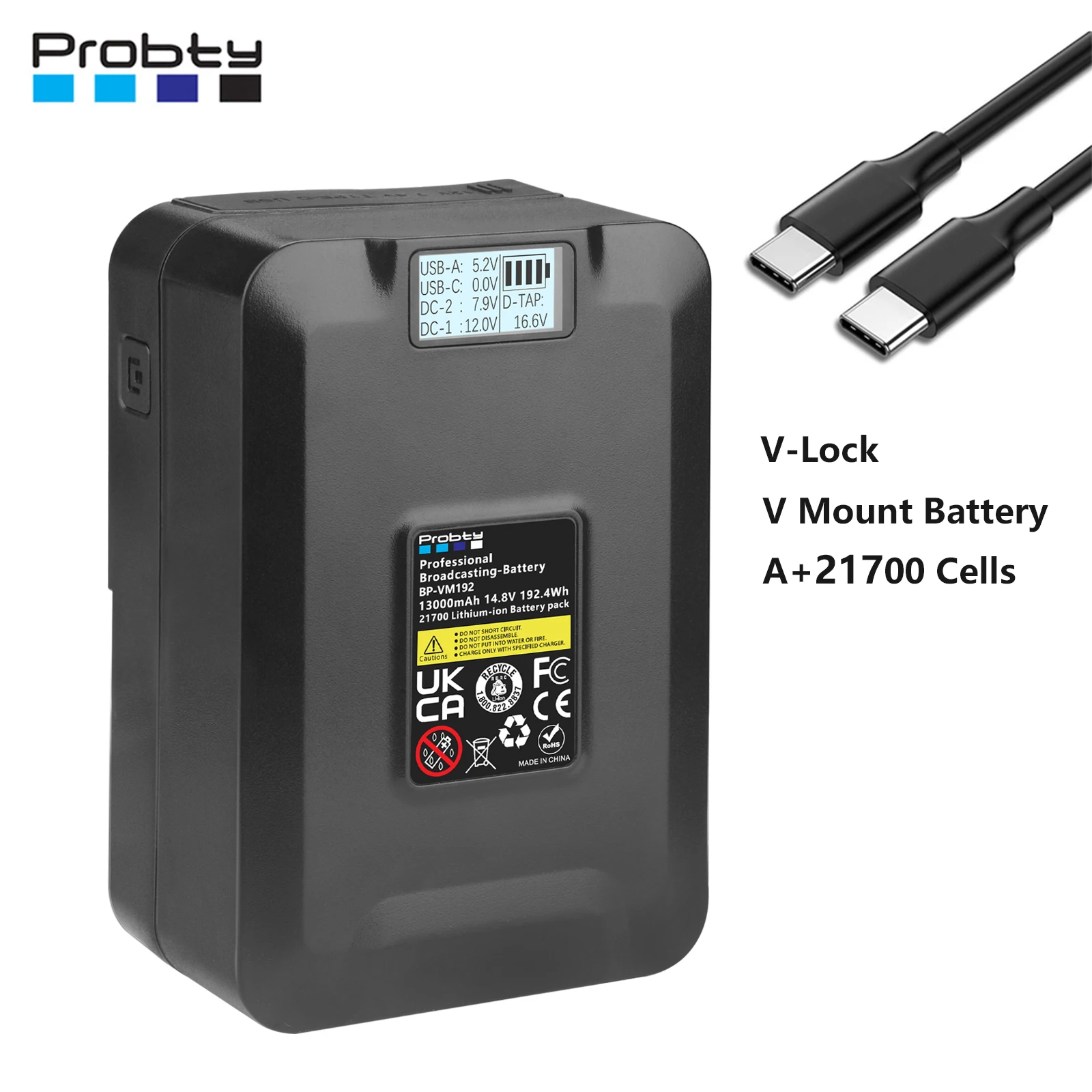 V-Mount-Battery-14-8V-13000mAh-192-4Wh-W-OLED-Display-Charger-for-Sony ...