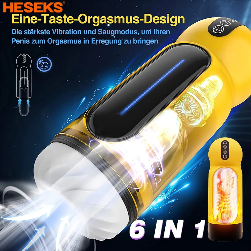 HESEKS Automatic Masturbator Men 10 Powerful Vibration Soft Pocket ...