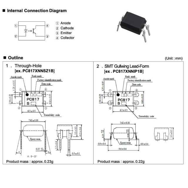PC817 Optocoupler: Pinout, Schematic, Equivalent, 45% OFF