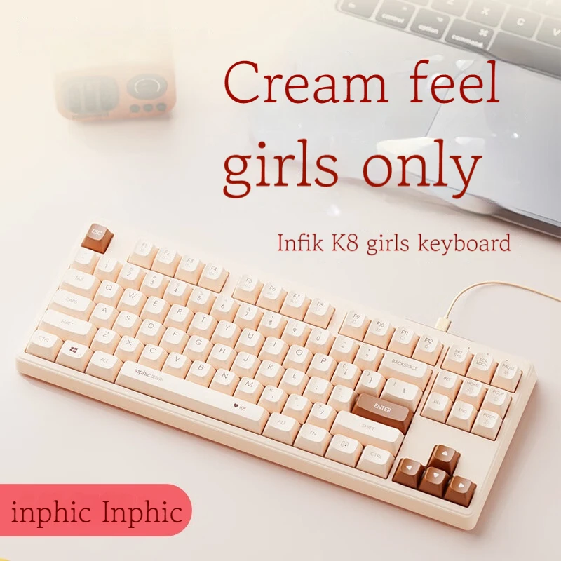 Inphic-K8-Wired-Keyboard-Office-Keyboard-Girls-Keyboard-Gift-87-Keys ...