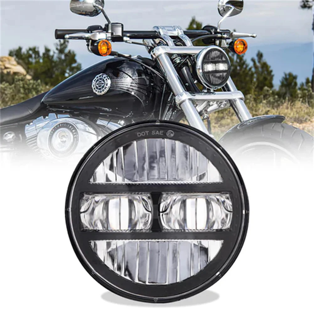 Osram-Chips-5-3-4-5-75-Inch-Round-LED-Headlight-With-DRL-For-Harley ...