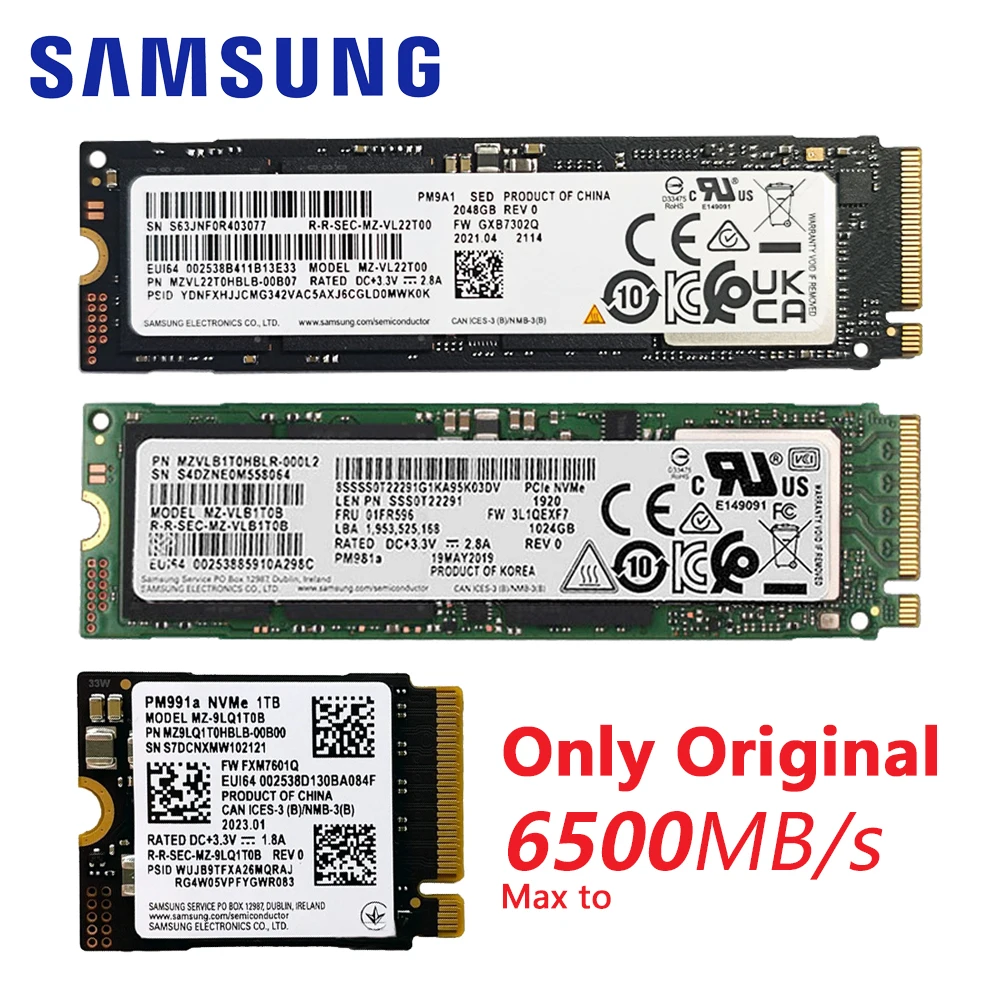 Samsung PM9A1 PM981A M2 2280 SSD M.2 128GB 256GB 512GB 1TB 2TB Nvme PM991A 2230 Internal Solid ...