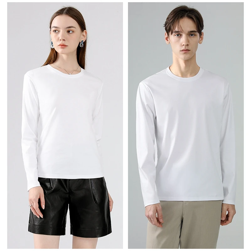 Pima-Cotton-Long-Sleeve-T-shirt-Men-Round-Neck-100-Pima-Cotton-Pure ...