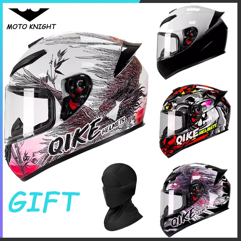New-Gike-ABS-Helmet-Full-Face-Helmet-Motorcycle-Big-Tail-Racing ...