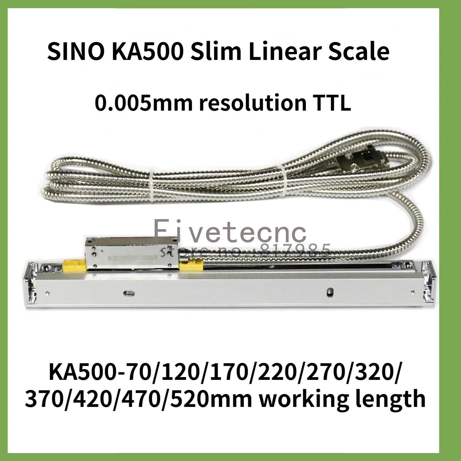SINO Slim KA500 5um High Precision Ruler Linear Scale Optical Encoder Caliper 0.005mm for CNC ...